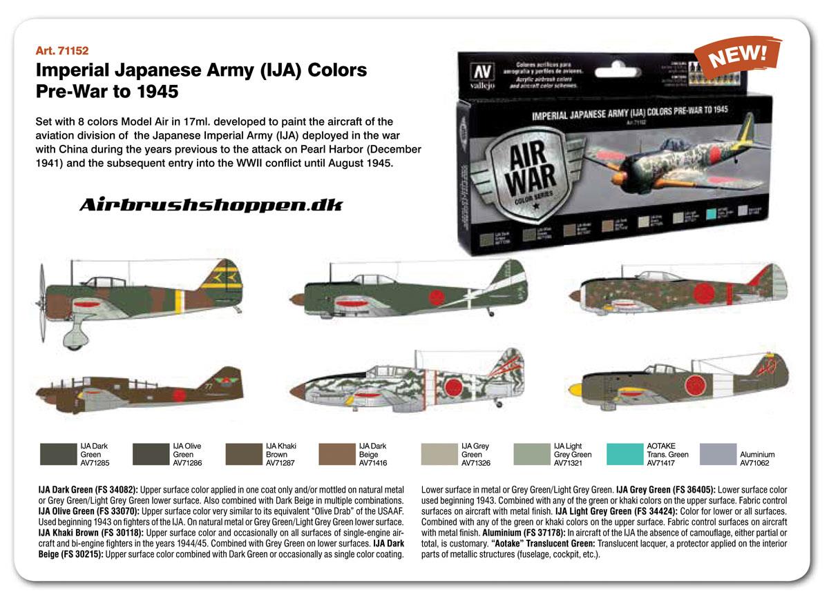 71.152 Imperial Japanese Army (IJA) Colors Pre-War To 1945 8x17ml