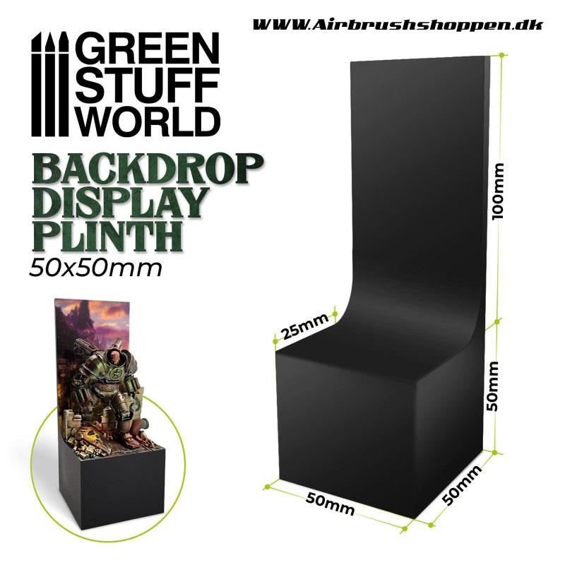 Backdrop Display Plinth, Curved 5x5x5cm Black GSW