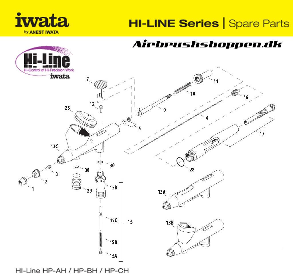 iwata Hi-Line Needle packing set (PTFE) HP-AH/BH, I 725 1