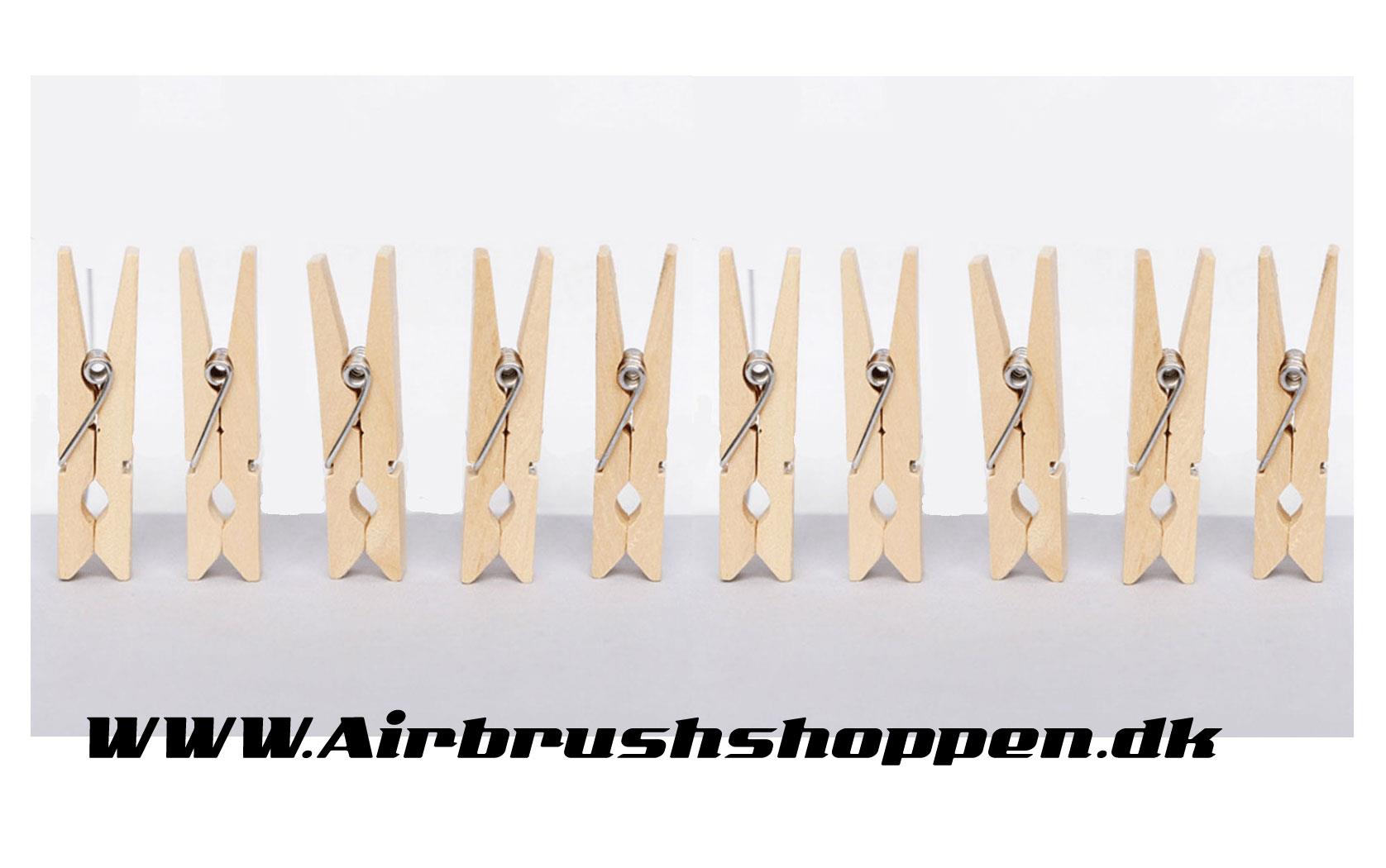 Klemmer mini i Natur træ 10 stk