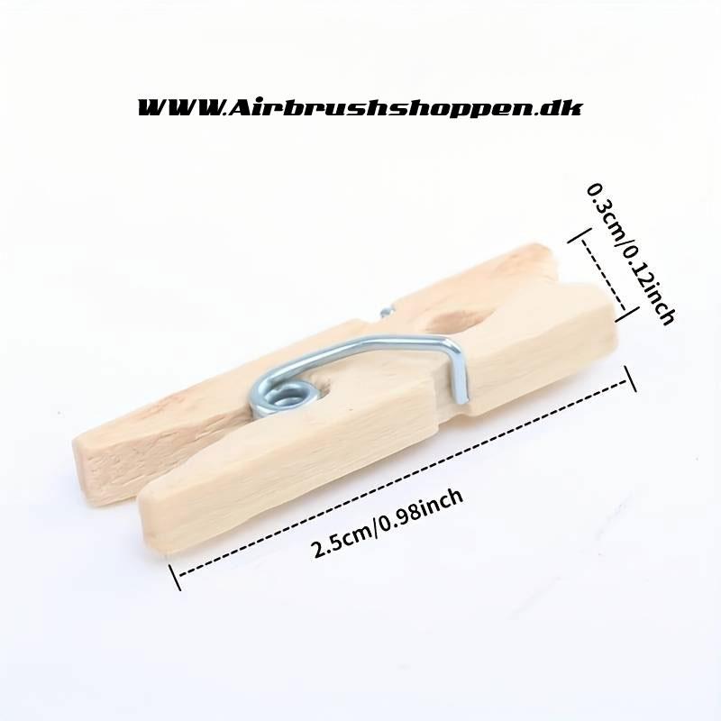 Klemmer mini i Natur træ 5 stk