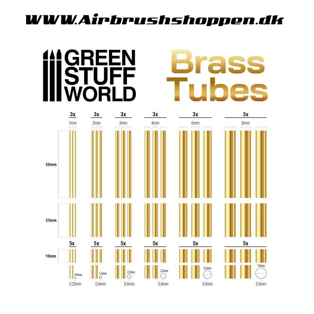Messing rør - Brass Tubes Assortment 66 stk GSW