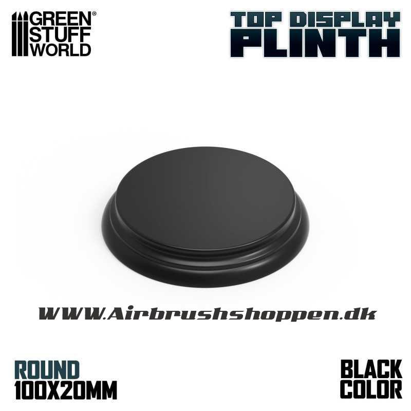 Round Wood display bases 10 cm 18mm - Black GSW