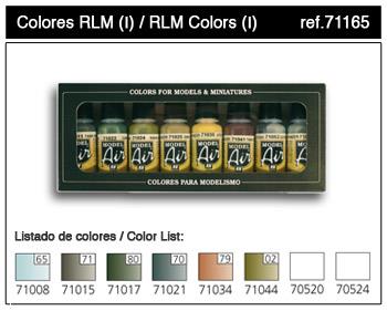 71.165 Vallejo RLM Colors (I) Model air set 8 x 17 ml....OLD