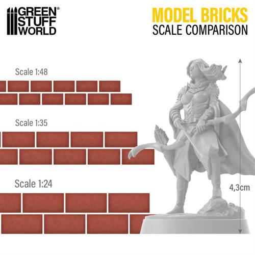 Model bricks - Miniature Bricks - Red x1000 1:48